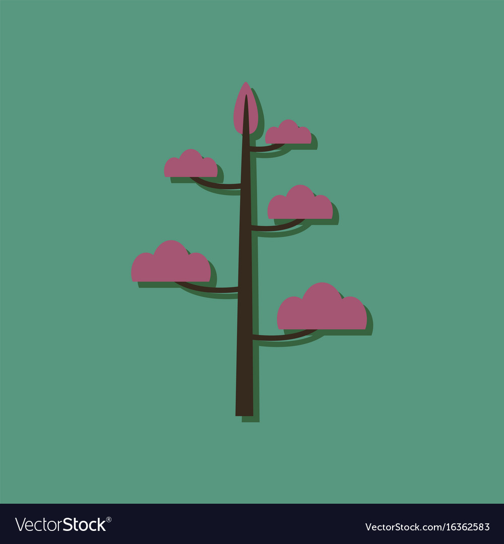 Flat icon design collection simple tree Royalty Free Vector