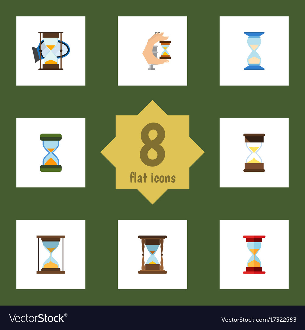 Flat icon timer set loading waiting sand Vector Image