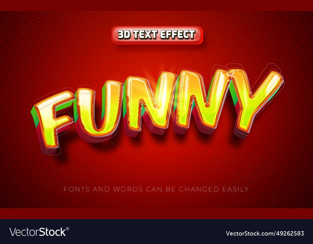 Funny comic style 3d editable text effect Vector Image
