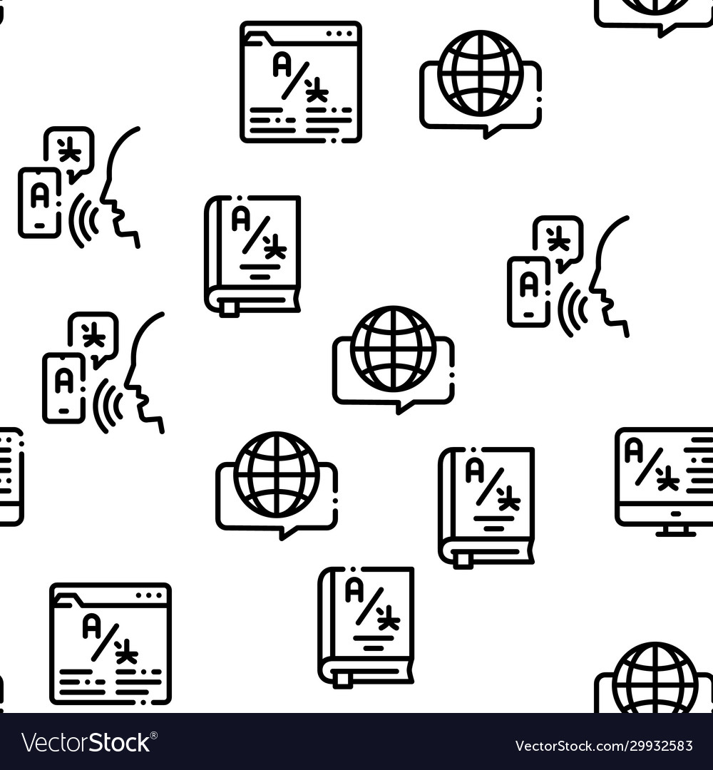 Interpreter translator seamless pattern Royalty Free Vector