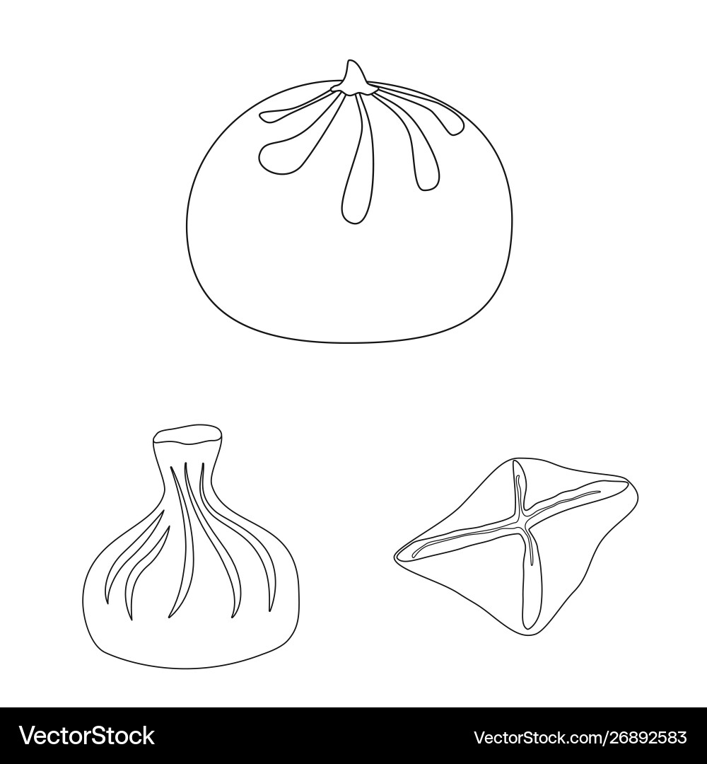 Isolated object food and dish icon collection Vector Image