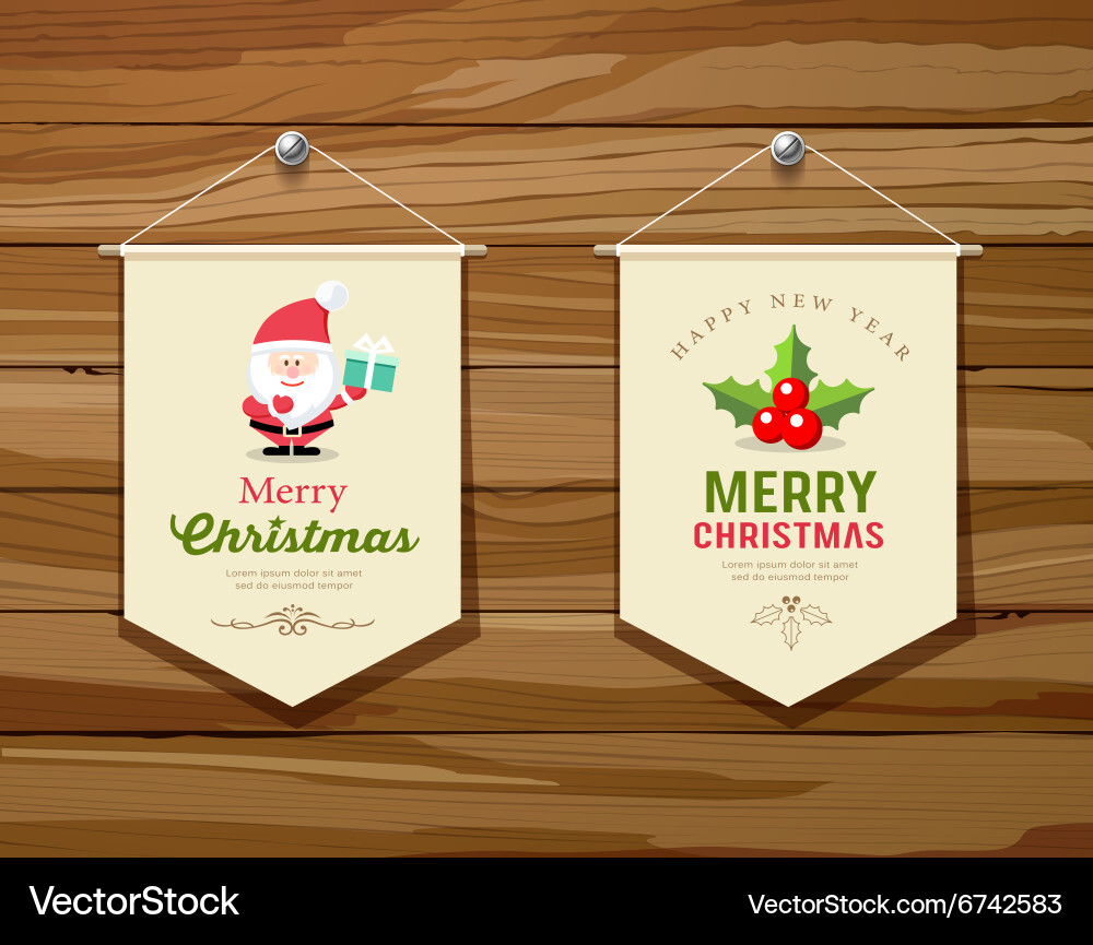 Merry christmas flag concepts design collections Vector Image