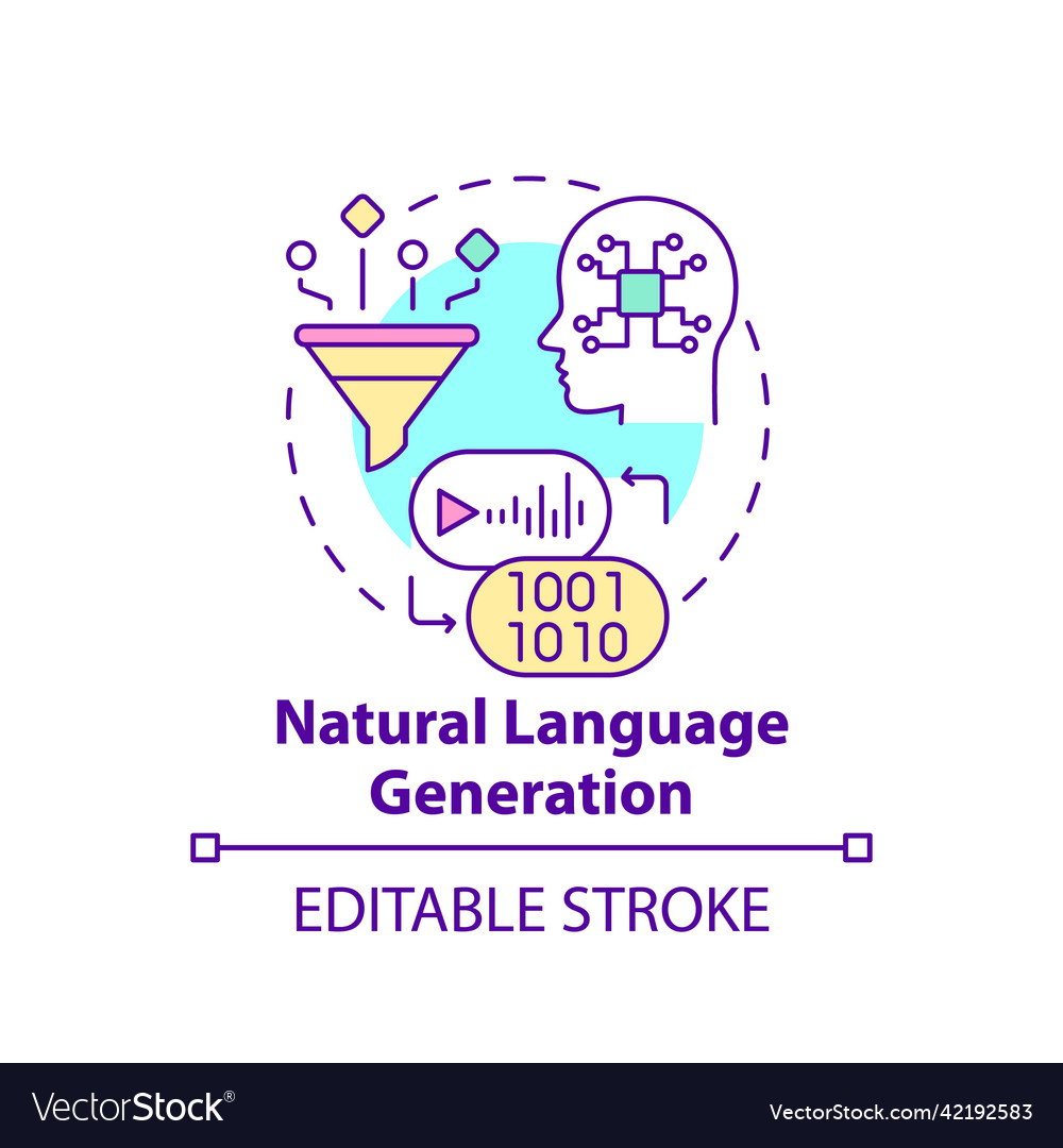 Natural language generation concept icon Vector Image Natural language generation concept icon Vector Image