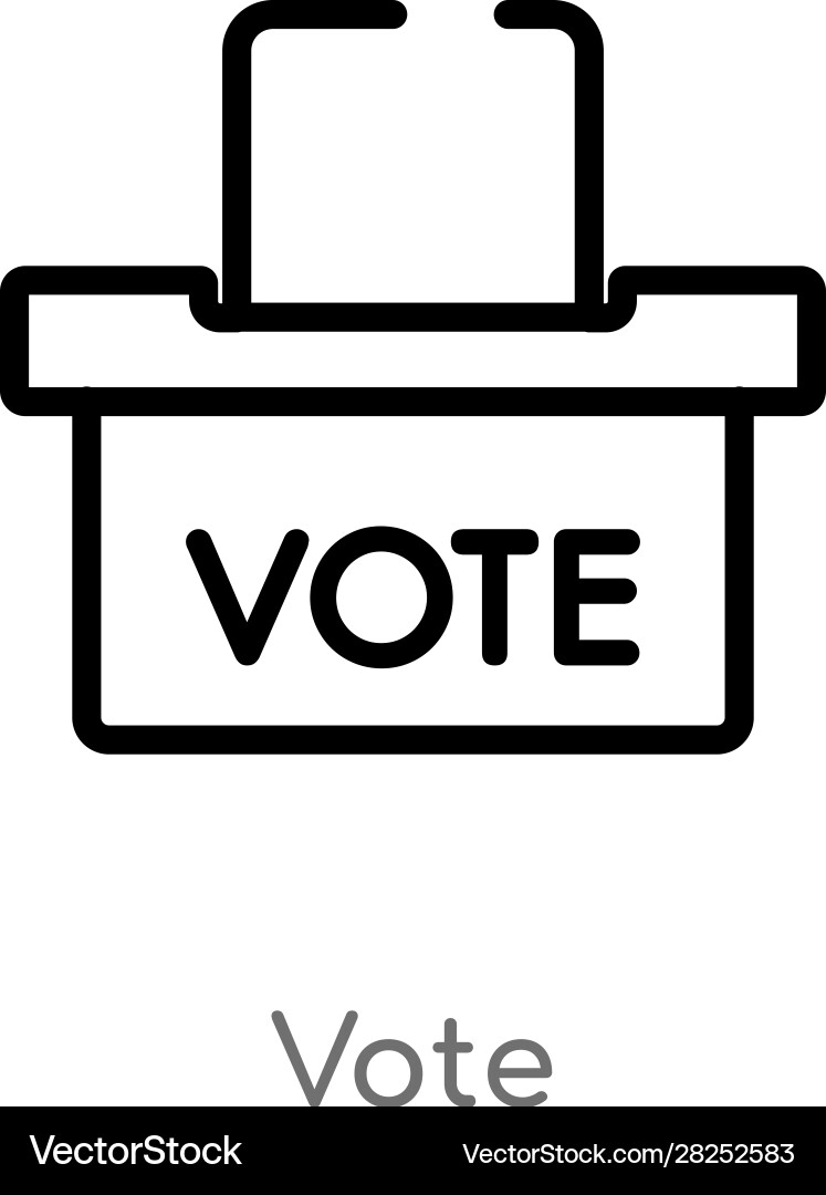 Outline vote icon isolated black simple line Vector Image