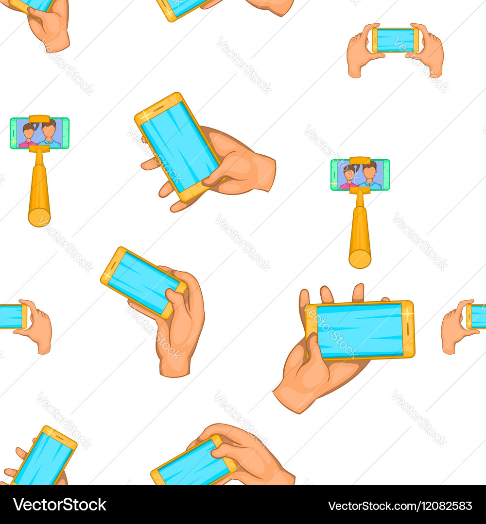 Photo on smartphone pattern cartoon style Vector Image