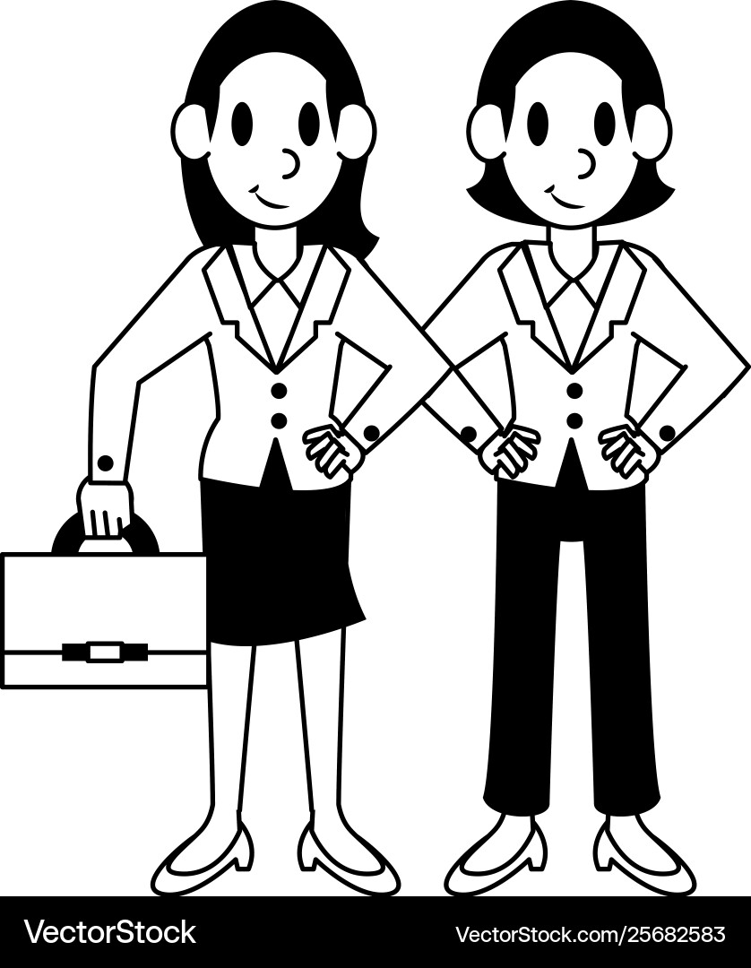 Professional workers characters cartoons in black Vector Image