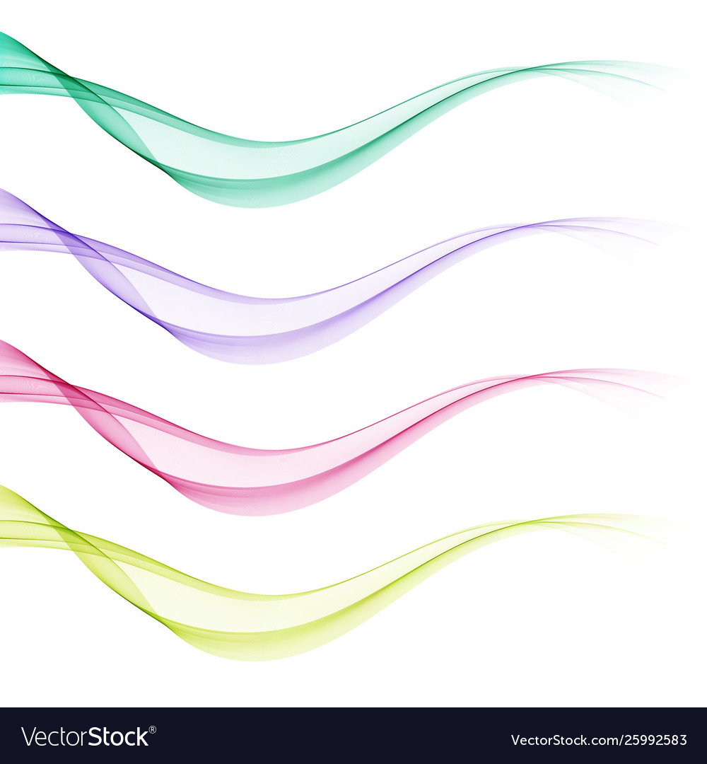 Set colored waves wave color set Royalty Free Vector Image
