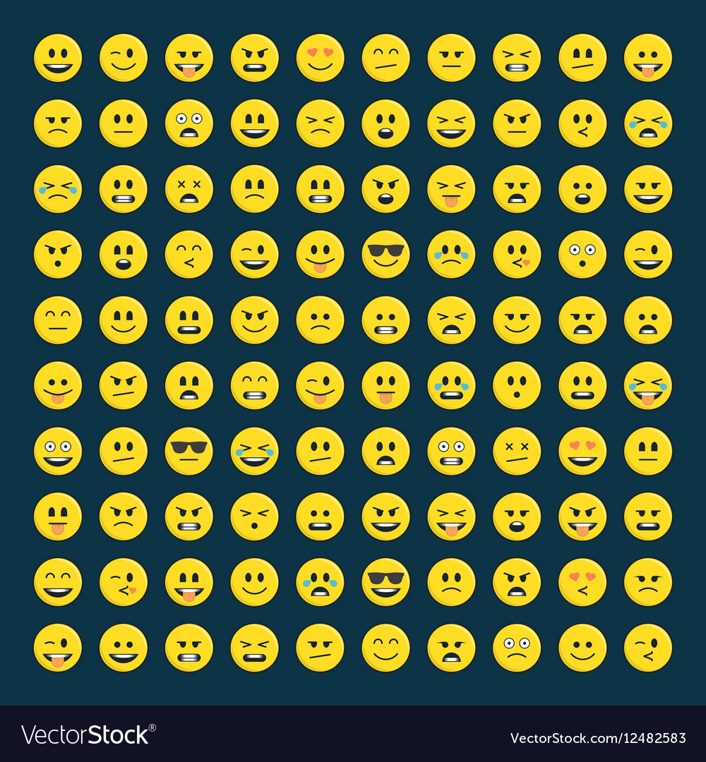 Set emoticons icon pack Royalty Free Vector Image
