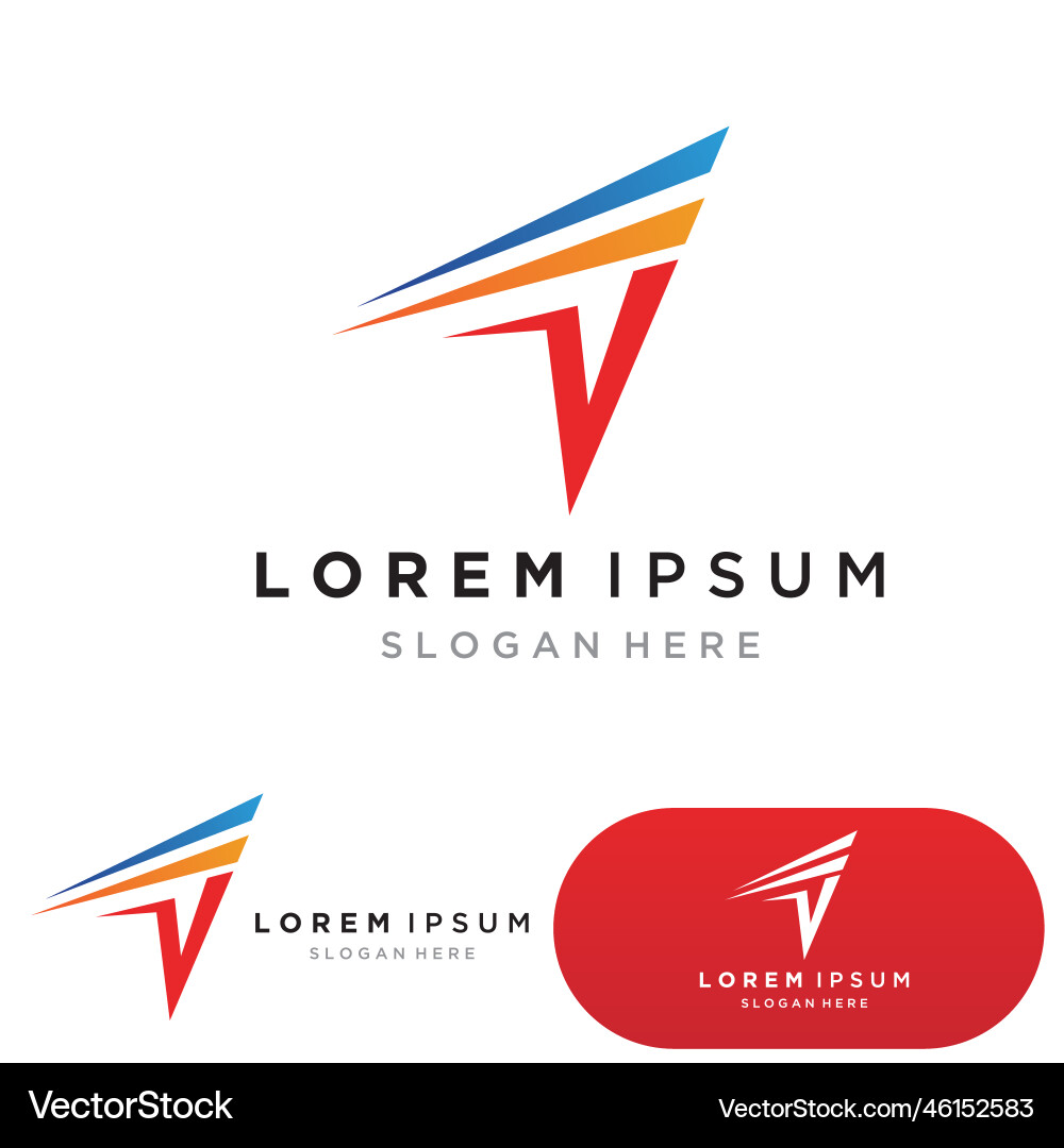 V letter logo and symbol template Royalty Free Vector Image