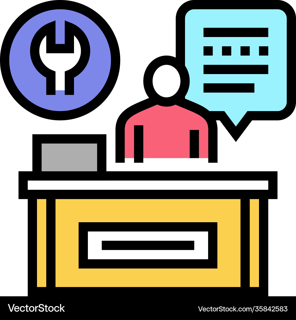 Worker repair service color icon Royalty Free Vector Image