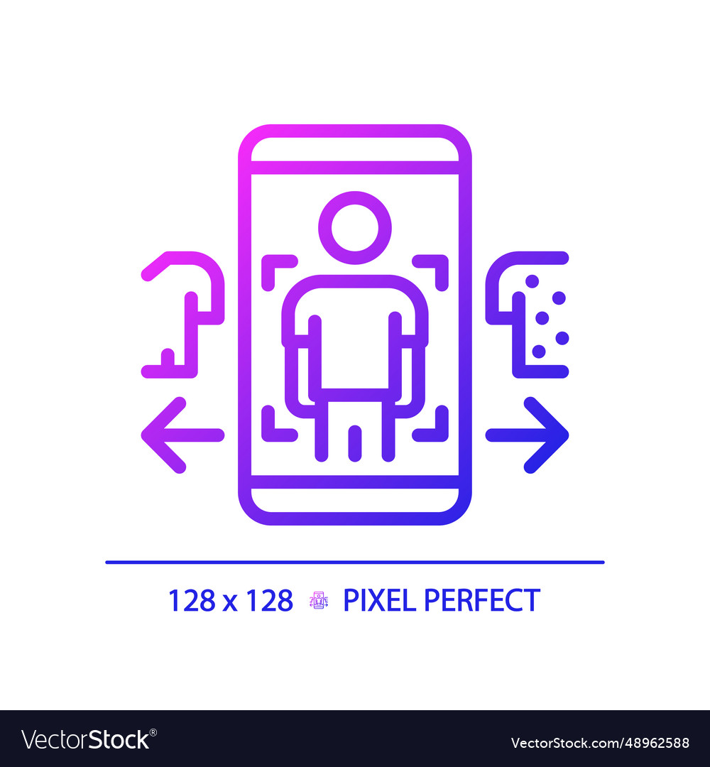 2d Thin Linear Gradient Mobile App Icon Royalty Free Vector