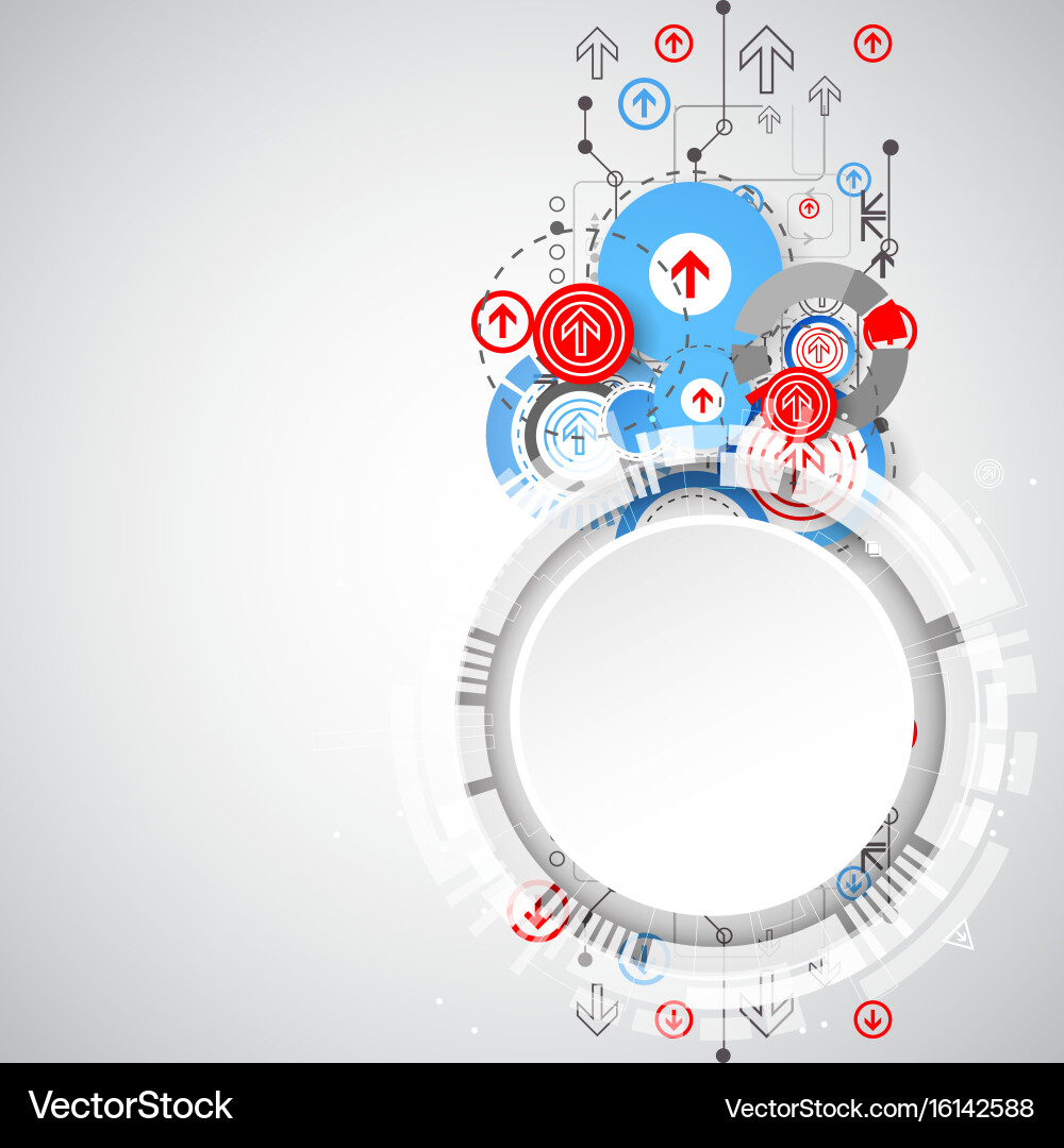 Abstract background with various technological Vector Image