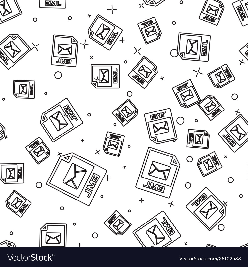 Black eml file document icon download eml button Vector Image Black eml file document icon download eml button Vector Image