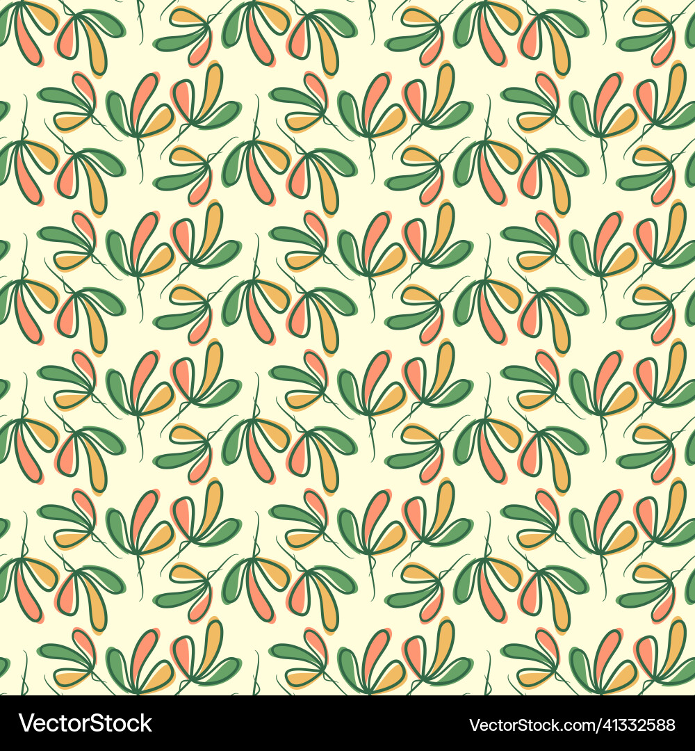 Botanical floral leaves seamless pattern floral Vector Image
