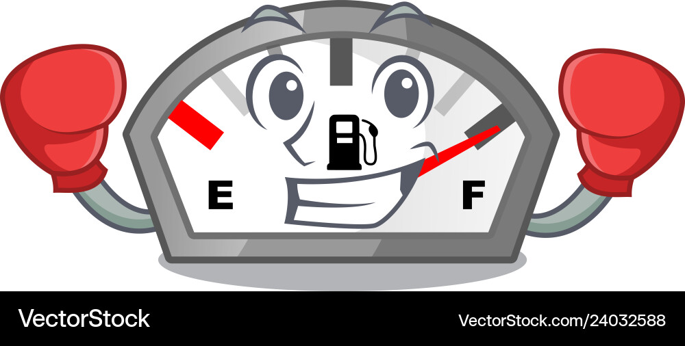 Boxing gasoline indicator in the character shape Vector Image