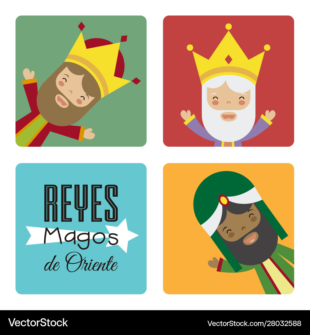 Card three wise men Royalty Free Vector Image - VectorStock