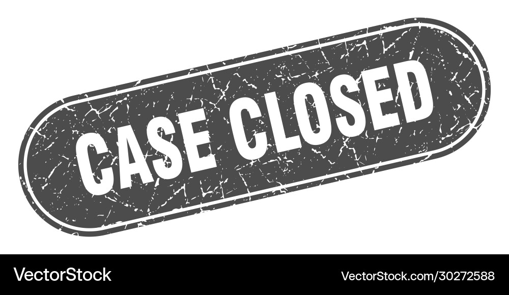 Case closed sign grunge black stamp Royalty Free Vector