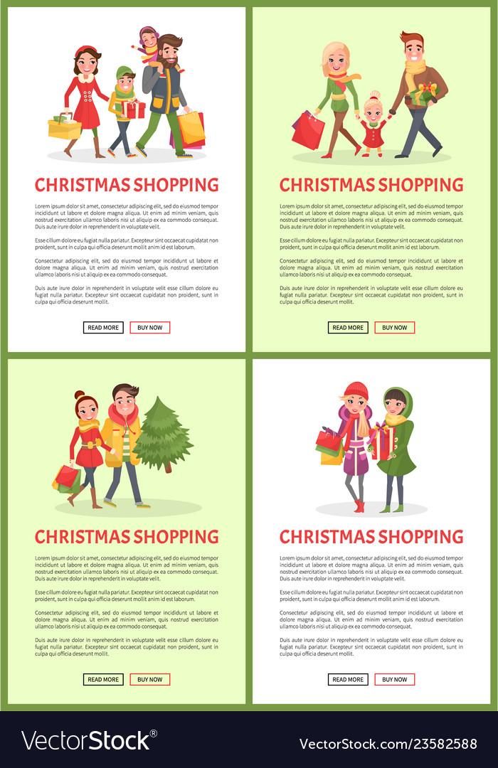 Christmas holidays shopping of family and friends Vector Image