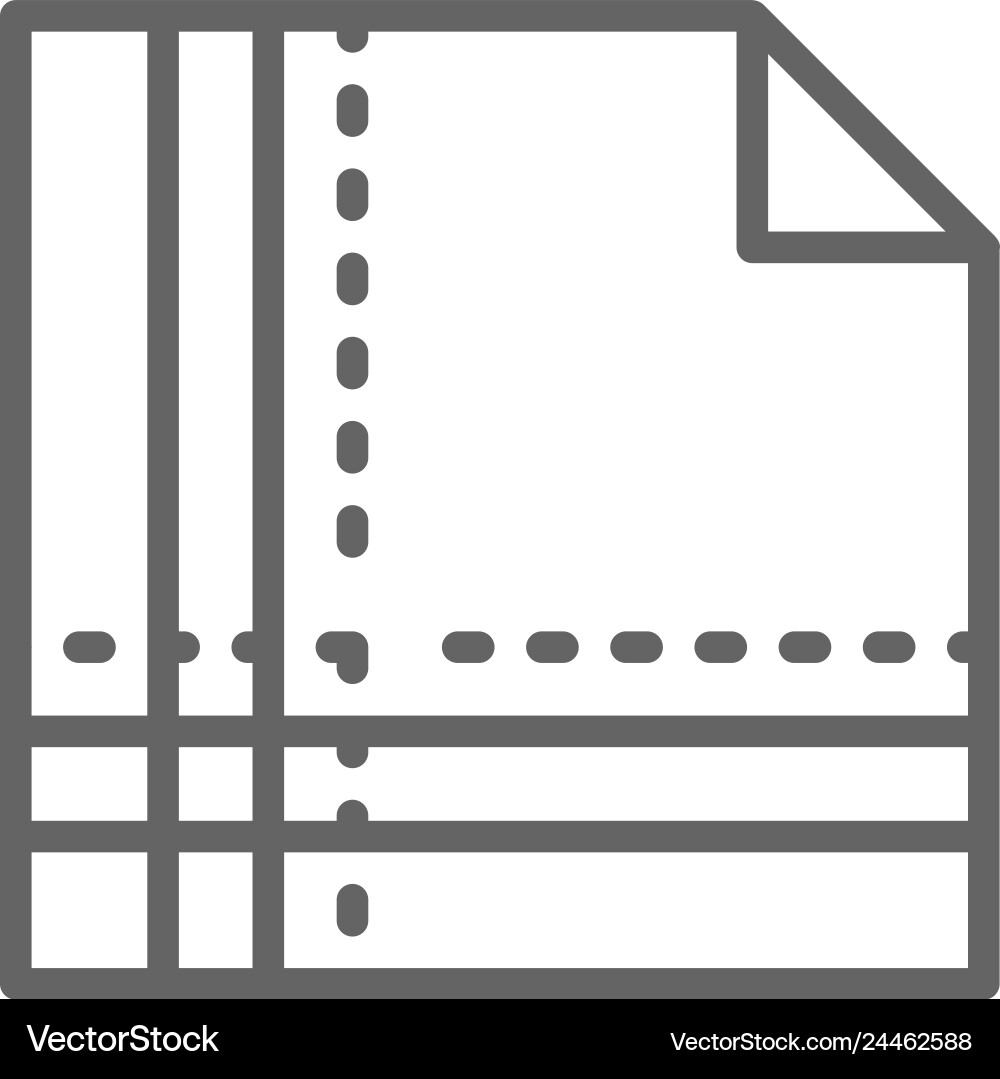 Cloth napkin folded in square line icon Royalty Free Vector