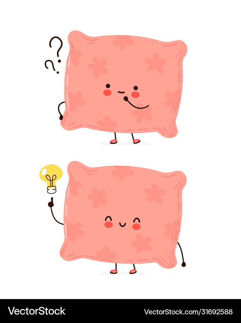 Cute happy funny pillow with question mark Vector Image