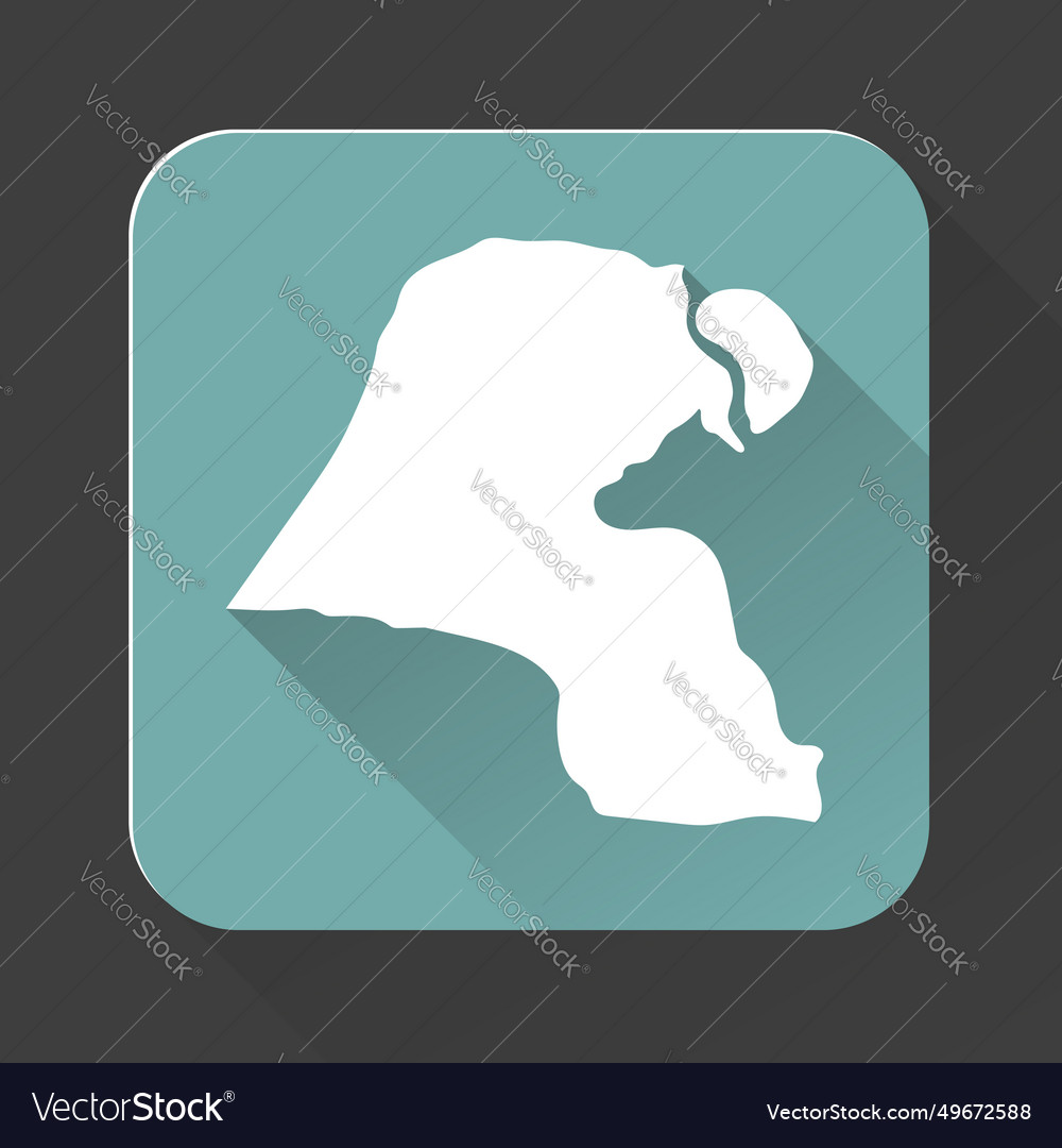 Highly detailed kuwait map with borders isolated Vector Image