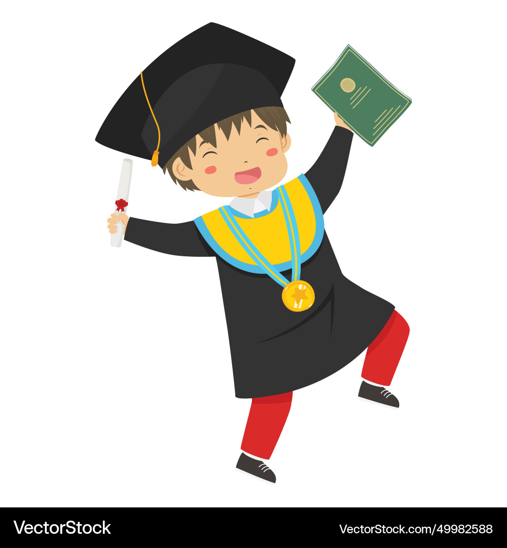 Indonesia student boy graduate character Vector Image