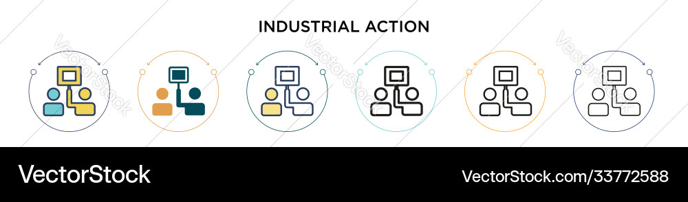 Industrial action icon in filled thin line Vector Image
