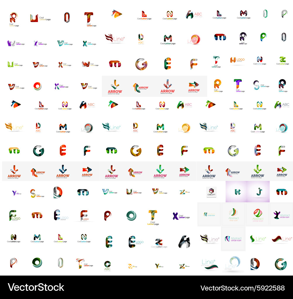 Mega set of letter logos Royalty Free Vector Image