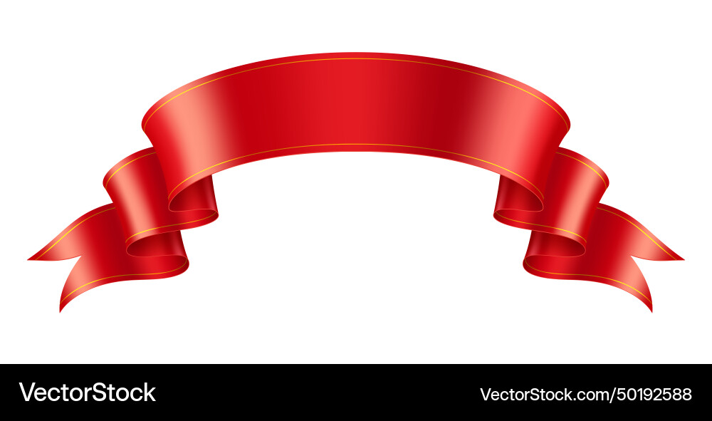 Mockup red ribbon realistic on white Royalty Free Vector