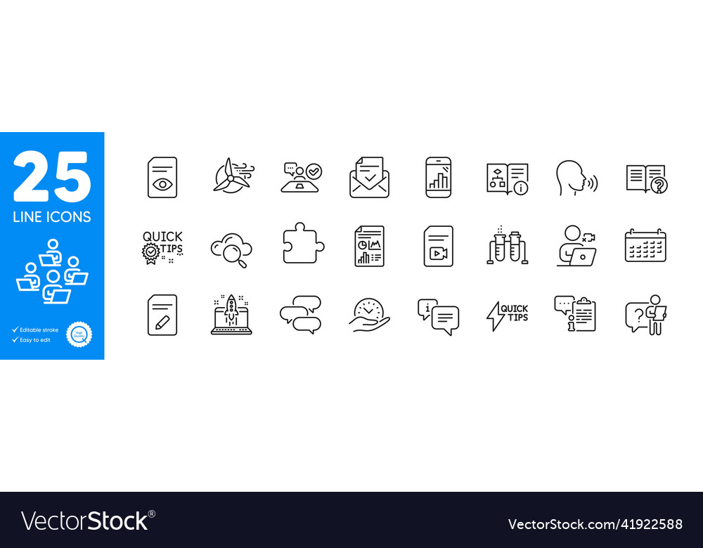 Outline icons set technical algorithm quickstart Vector Image Outline icons set technical algorithm quickstart Vector Image