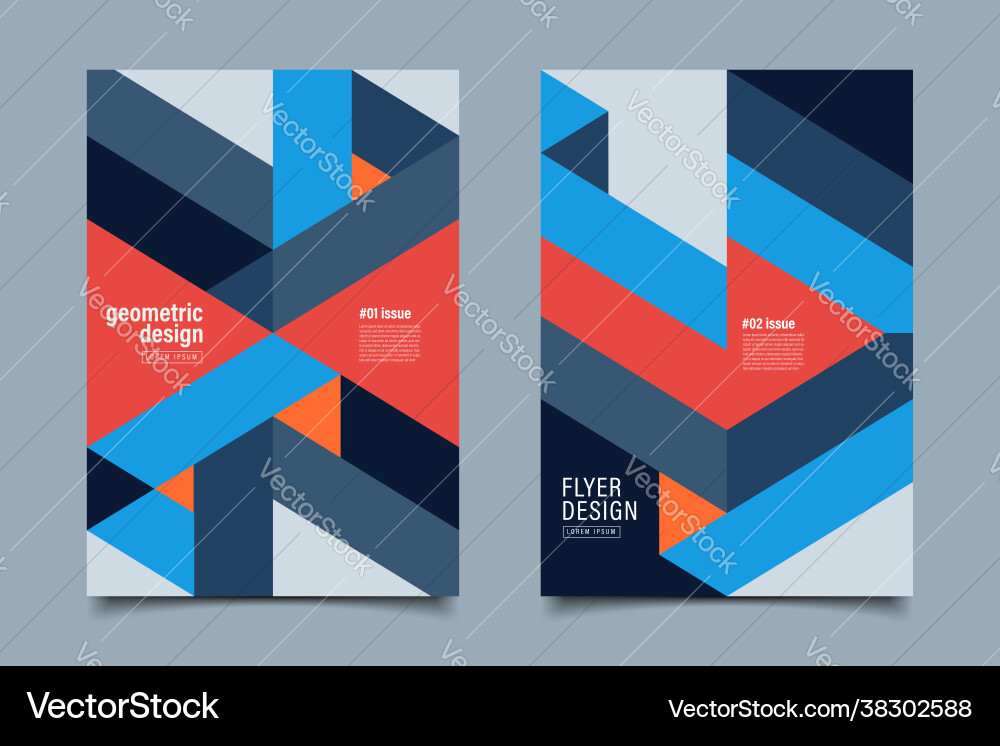 Pastel color geometric background flyer design Vector Image