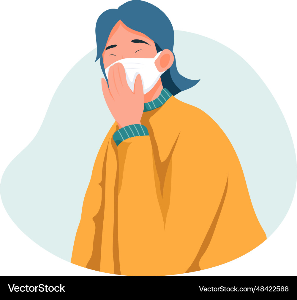 People wearing mask concept flat isolated Vector Image