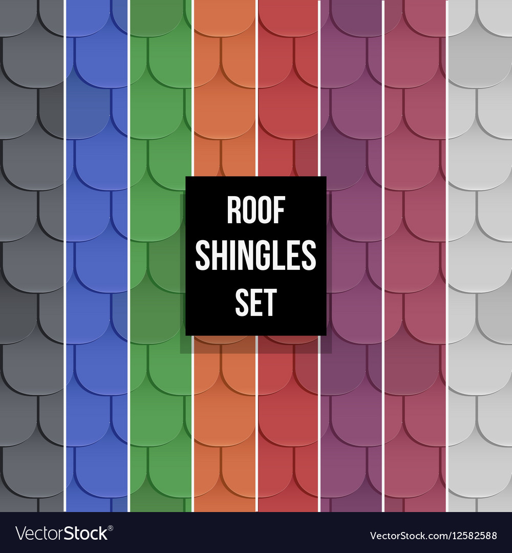 Set shingles roseamless patterns Royalty Free Vector Image