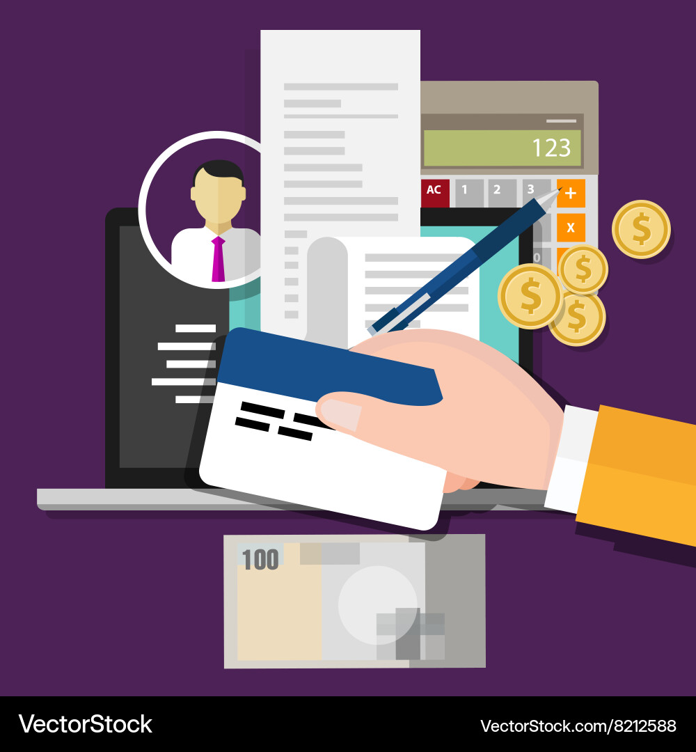 Tax id card payment identification number Vector Image