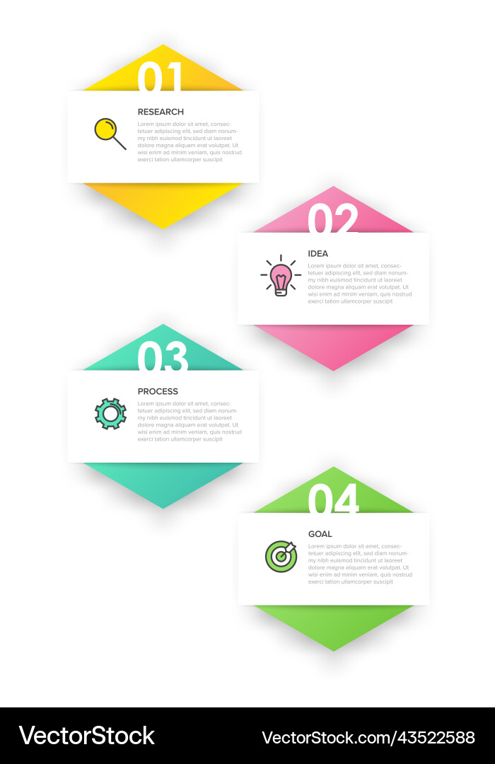 Vertical infographic design with icons and 4 Vector Image