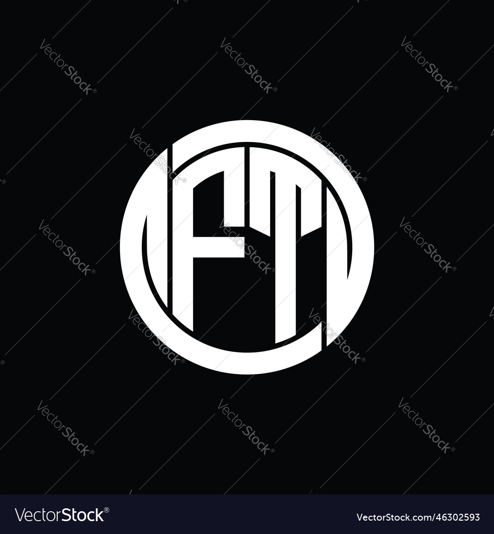 Ft logo monogram shield inside circle shape Vector Image