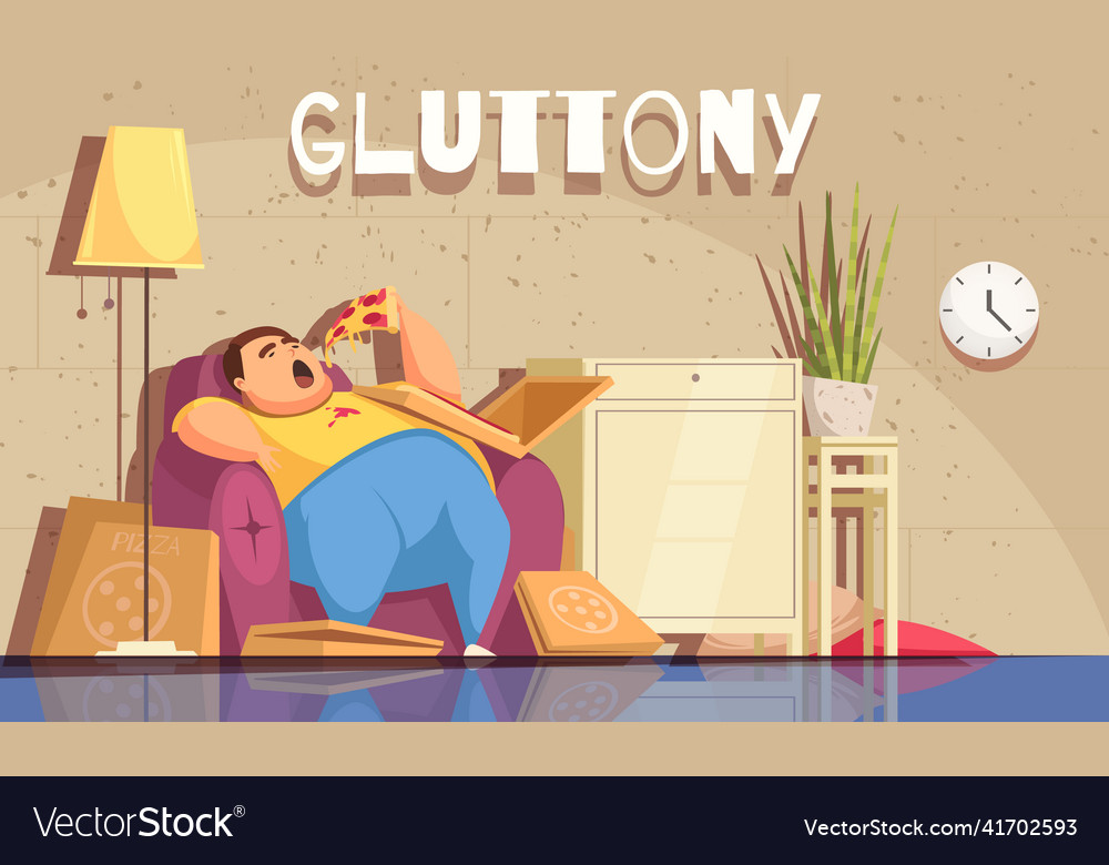 Gluttony background Royalty Free Vector Image - VectorStock