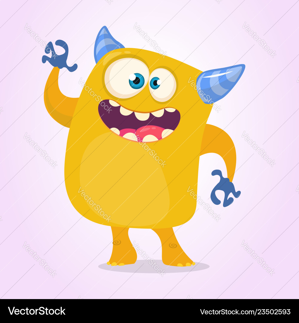 Happy cartoon monster Royalty Free Vector Image