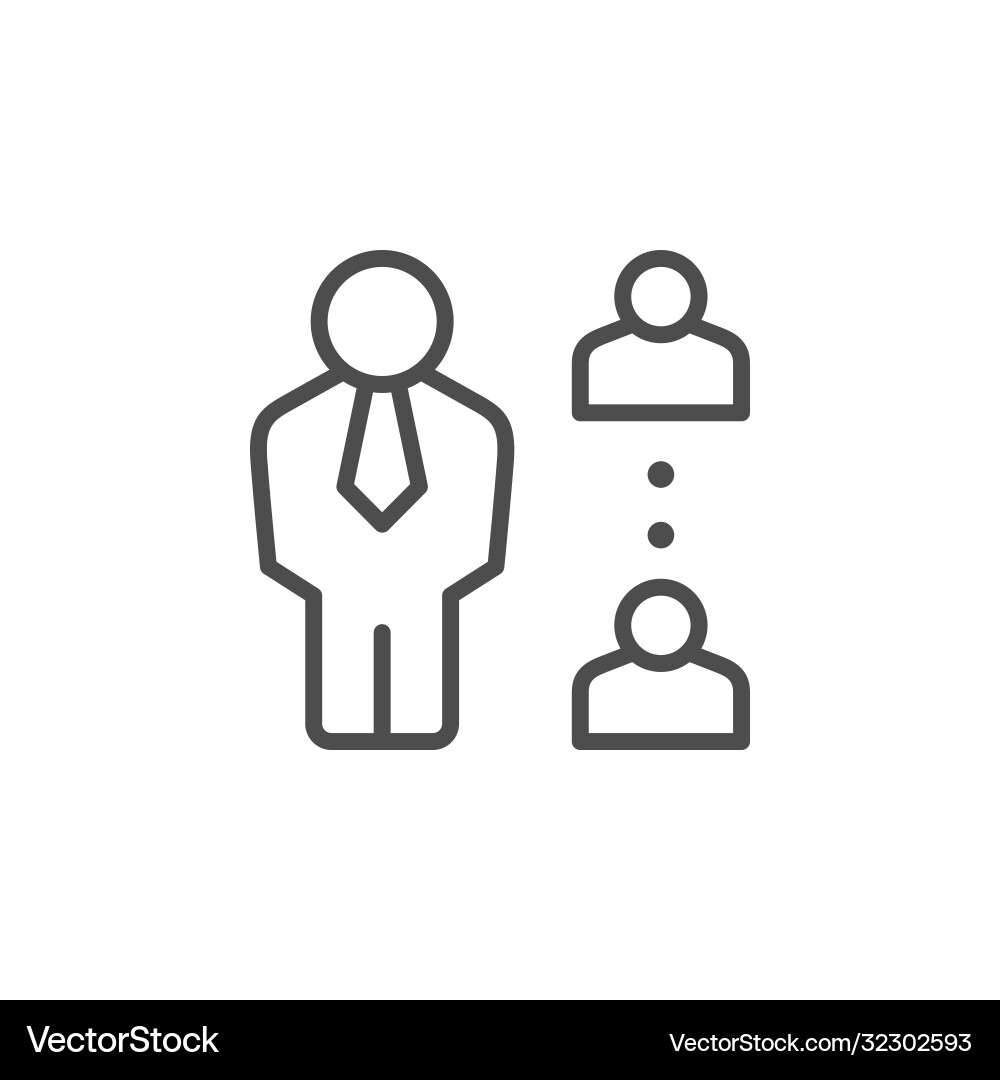 Management meeting line outline icon Royalty Free Vector