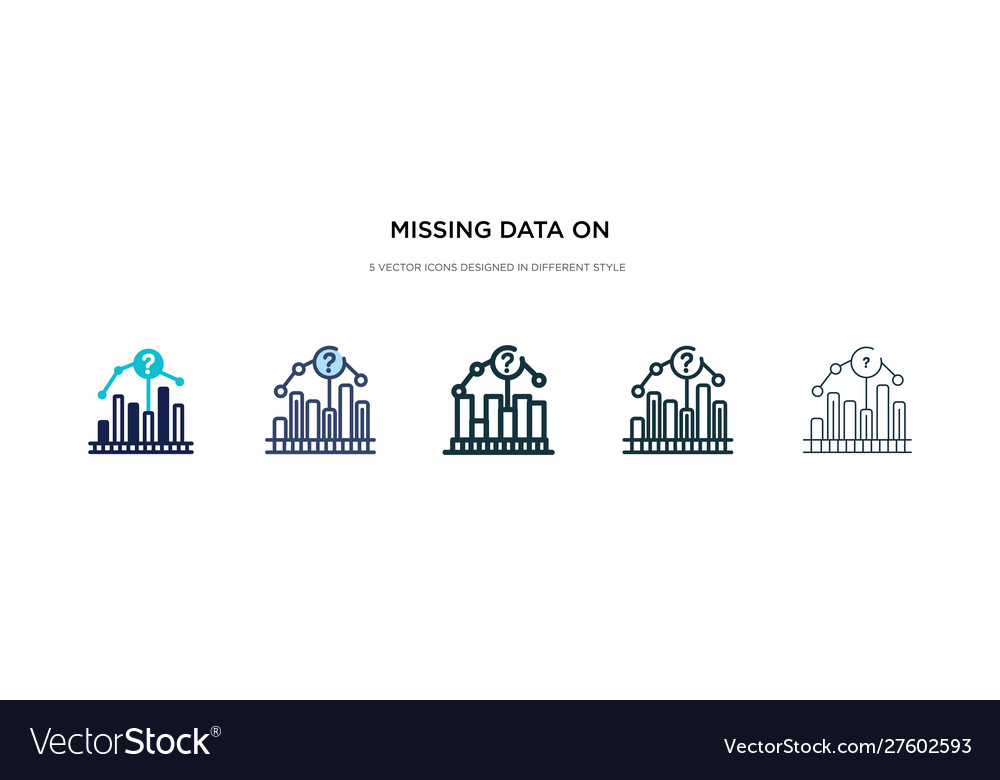 Missing Data On Analytics Line Graphic Icon Vector Image