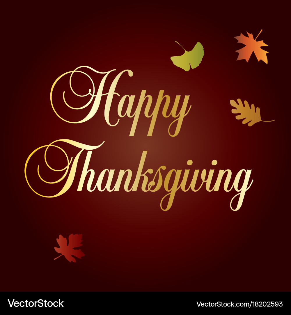 Ornate happy thanksgiving typography graphic Vector Image
