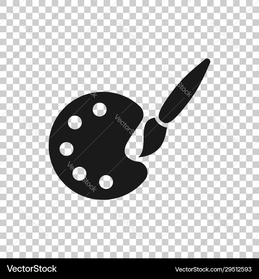 Paint brush icon in flat style palette on white Vector Image