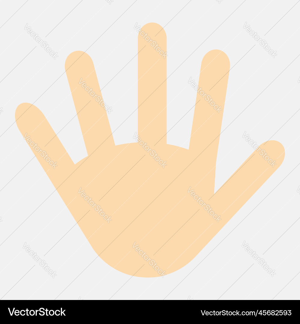 Raised hand with open palm fingers outstretched Vector Image