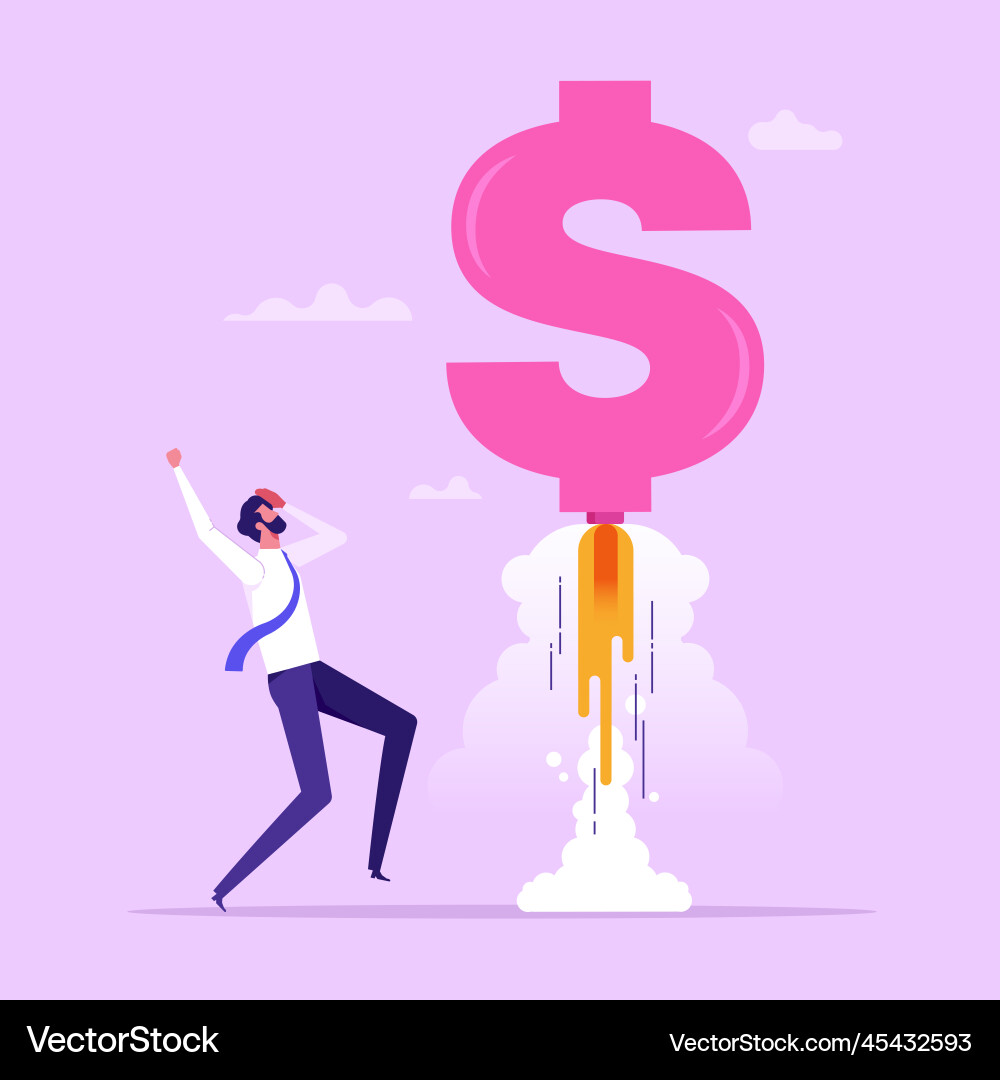 Rising investment earning concept Royalty Free Vector Image