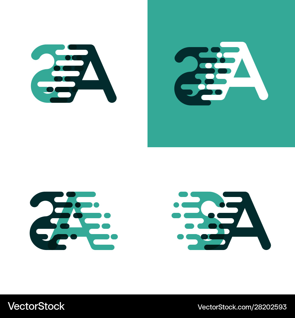 Sa letters logo with accent speed in light green Vector Image