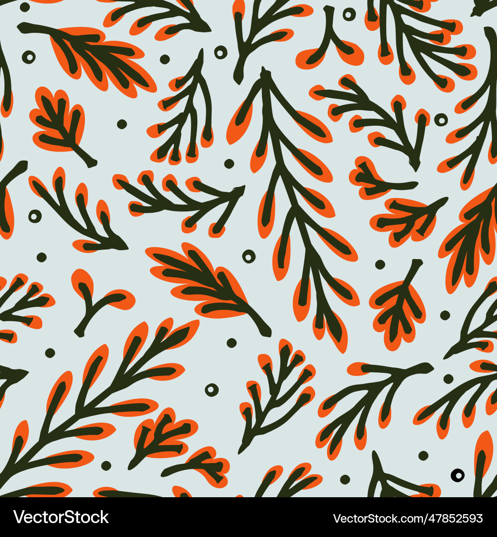 Seamless patten with autumn leaves on branches Vector Image