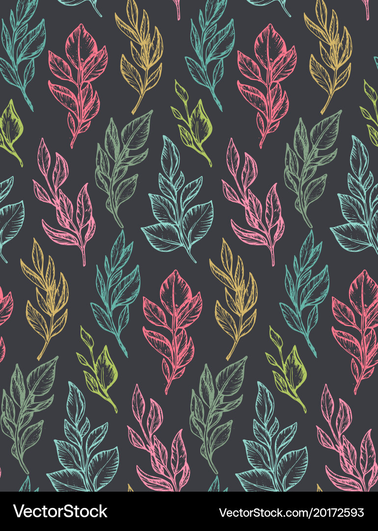 Seamless pattern with hand drawn branches Vector Image