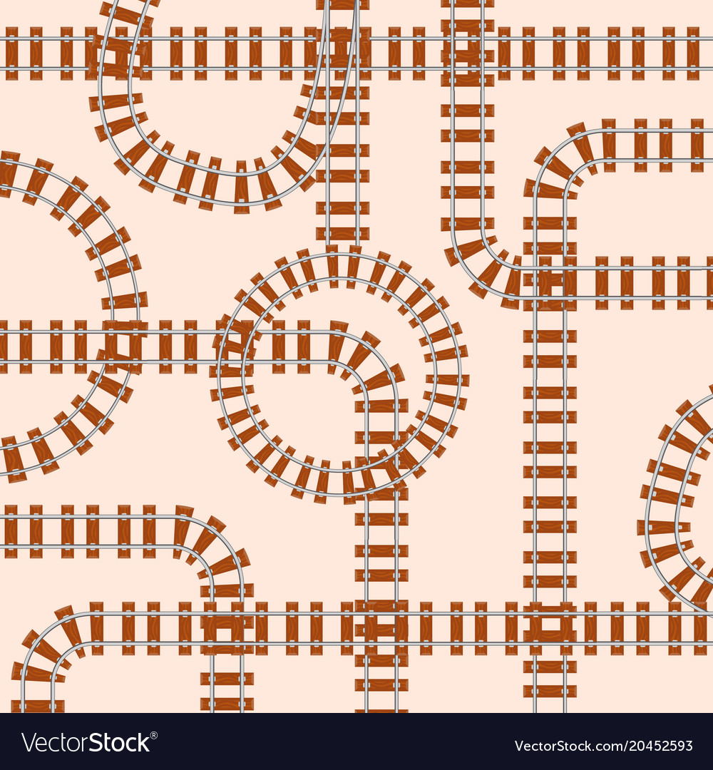 Seamless pattern with rails Royalty Free Vector Image
