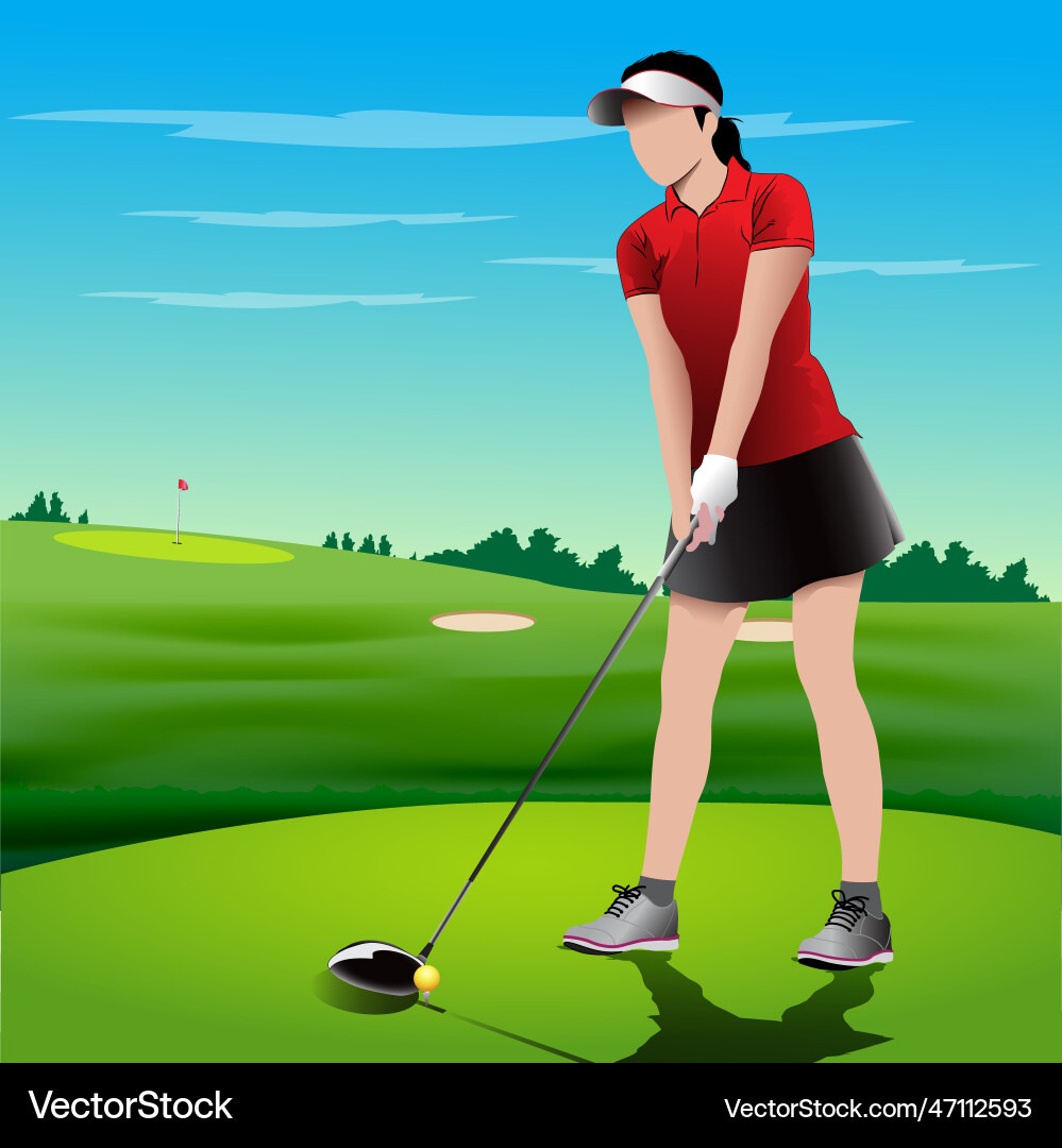 Tee off hole one Royalty Free Vector Image - VectorStock