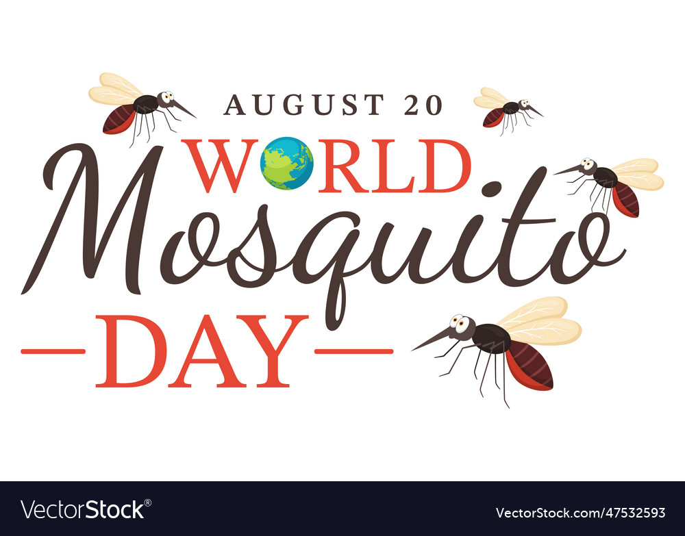 World mosquito day on 20 august with midge can Vector Image